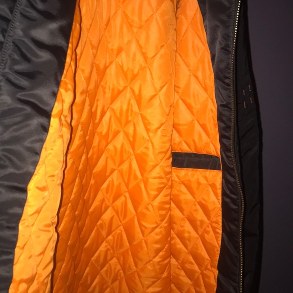 Jackets & Coats | Flight Jacket Orange Lining Size Xl | Poshmark